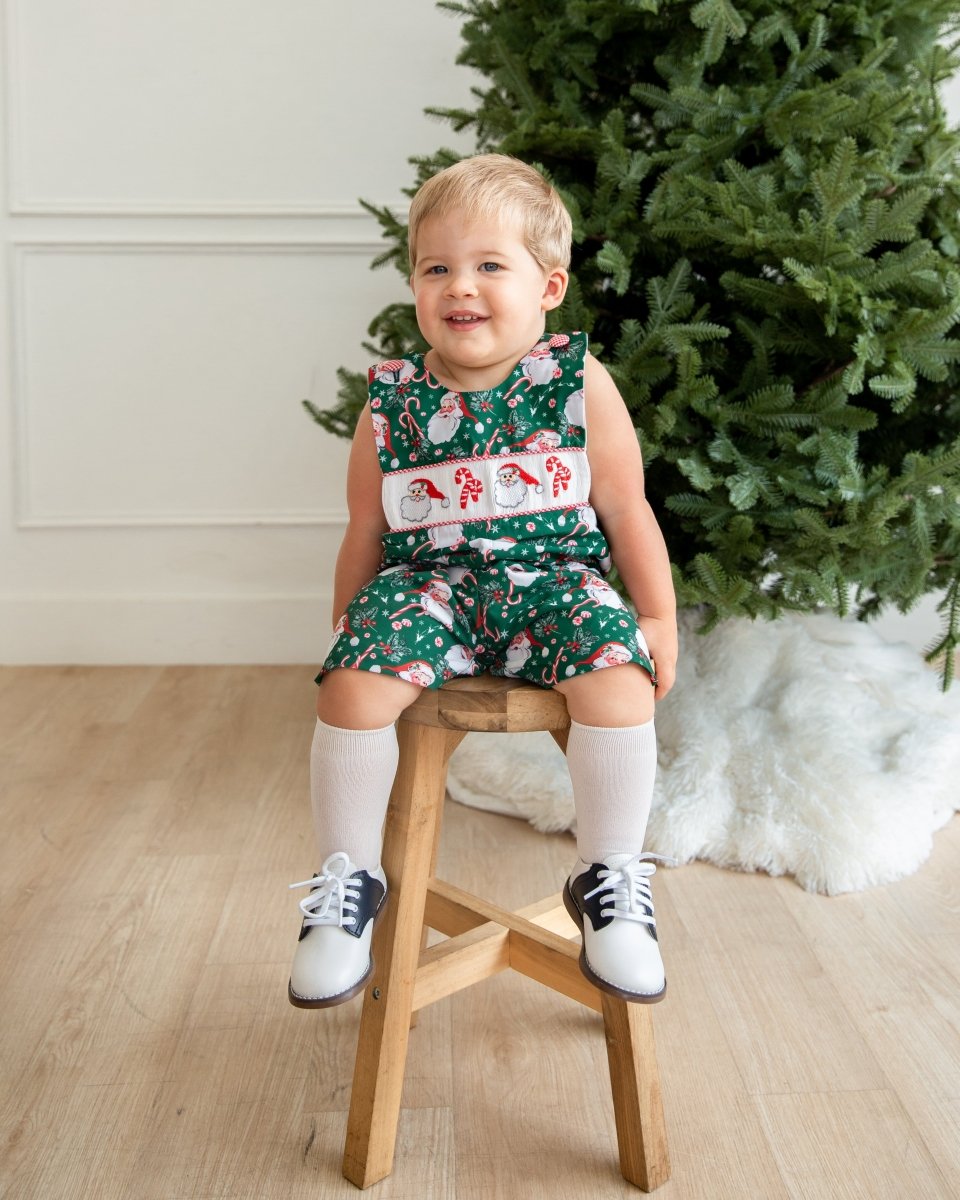 Holly Jolly - Anderson Jon Jon – Boys Smocked Santa Outfit for Christmas